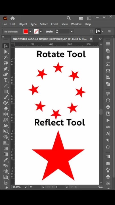 Rotate Tool and Reflect Tool use in Adobe Illustrator #shorts - YouTube