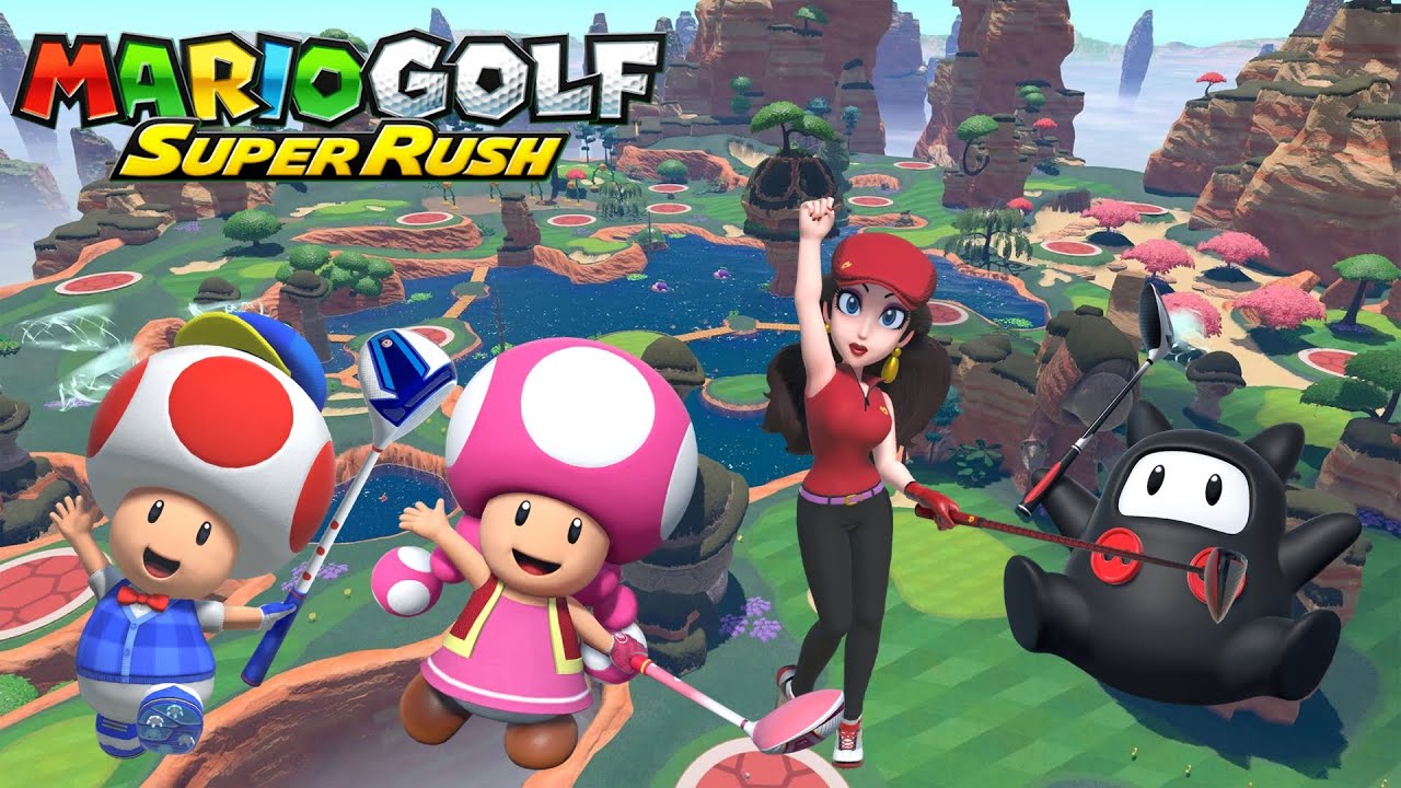 Mario Golf: Super Rush - Speed Golf - Toad vs Toadette vs Pauline vs ...