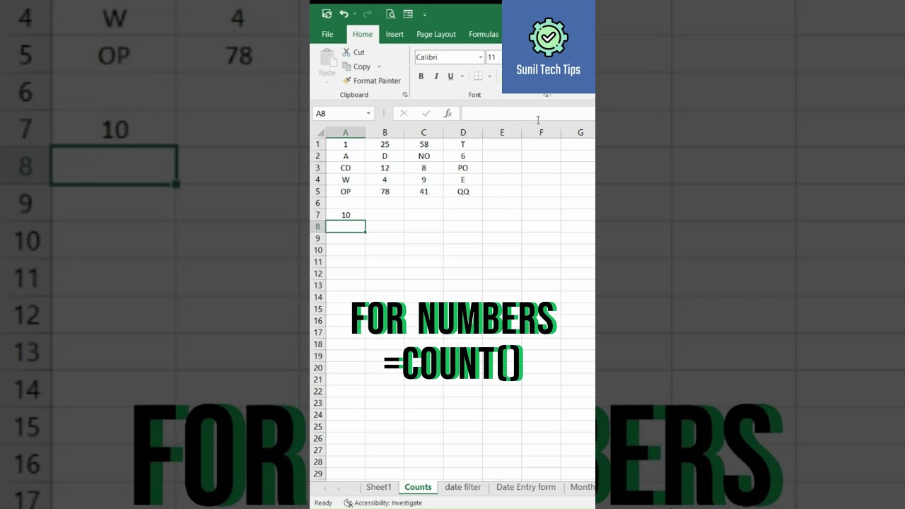 Count Numbers Text In Excel excel exceltips lifehacks Count Numbers Text In Excel excel exceltips lifehacks