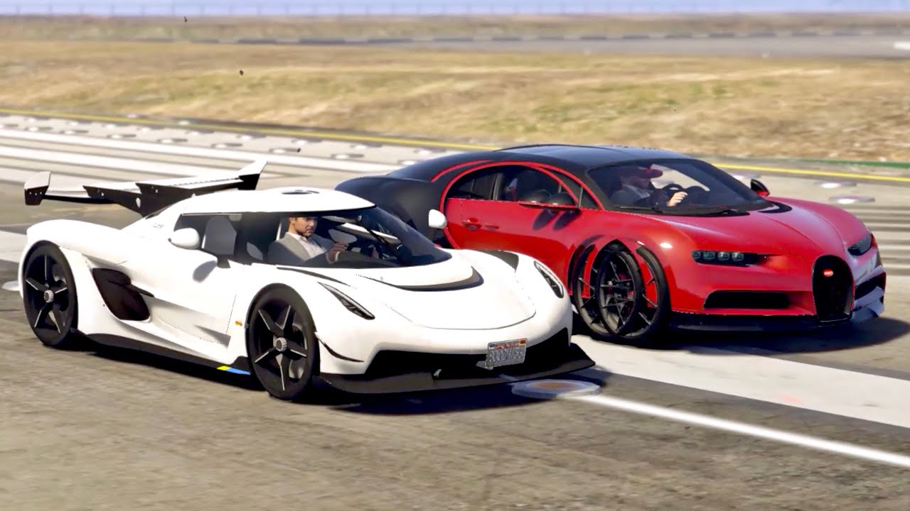 Koenigsegg Jesko vs Bugatti Chiron Sport - Drag Race - YouTube