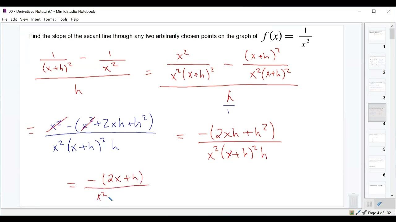 Derivatives Lecture 1 - Difference Quotient - YouTube