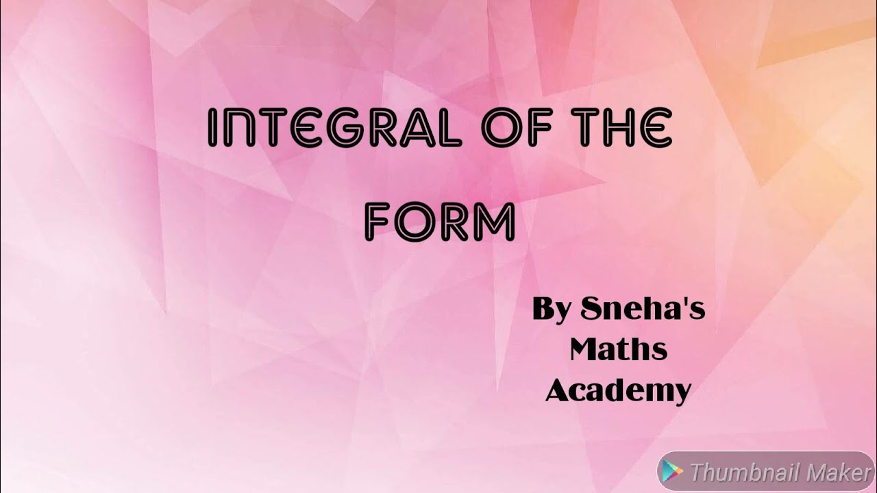 Integrals of forms. - YouTube