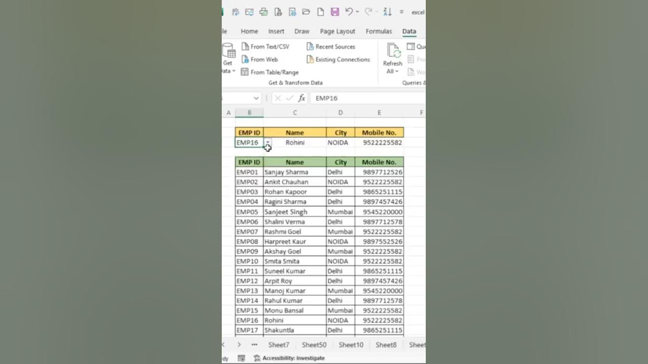 🔥 Excel XLOOKUP & Data Validation Trick | Must-Know Excel Tips! #shorts #viralvideo # ...