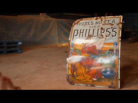 19th Century Phillips Tea Enamel Sign - Salvage Hunters 1713 - YouTube