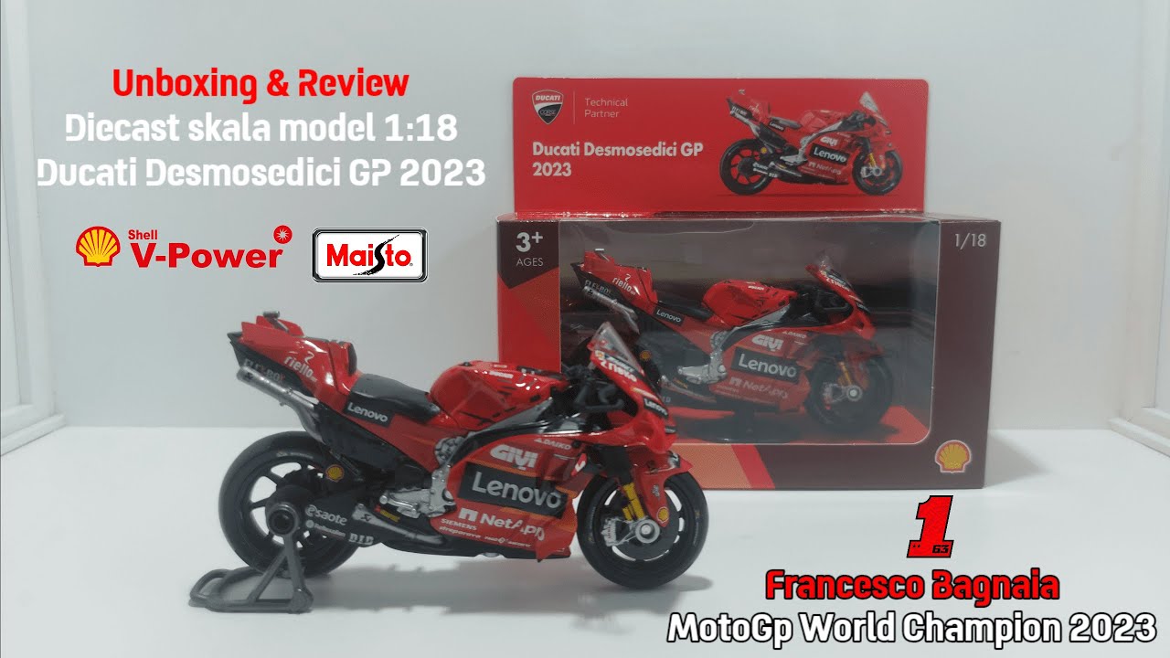 Diecast Motogp Shell Ducati Desmosedici GP 2023 Francesco Bagnaia Skala ...