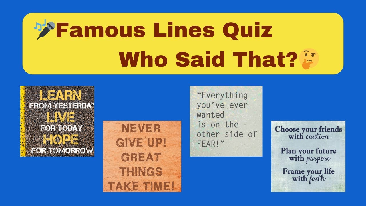 🎤 Famous Lines Quiz Who Said That 🤔 Famous Quotes Challenge! Iconic ...