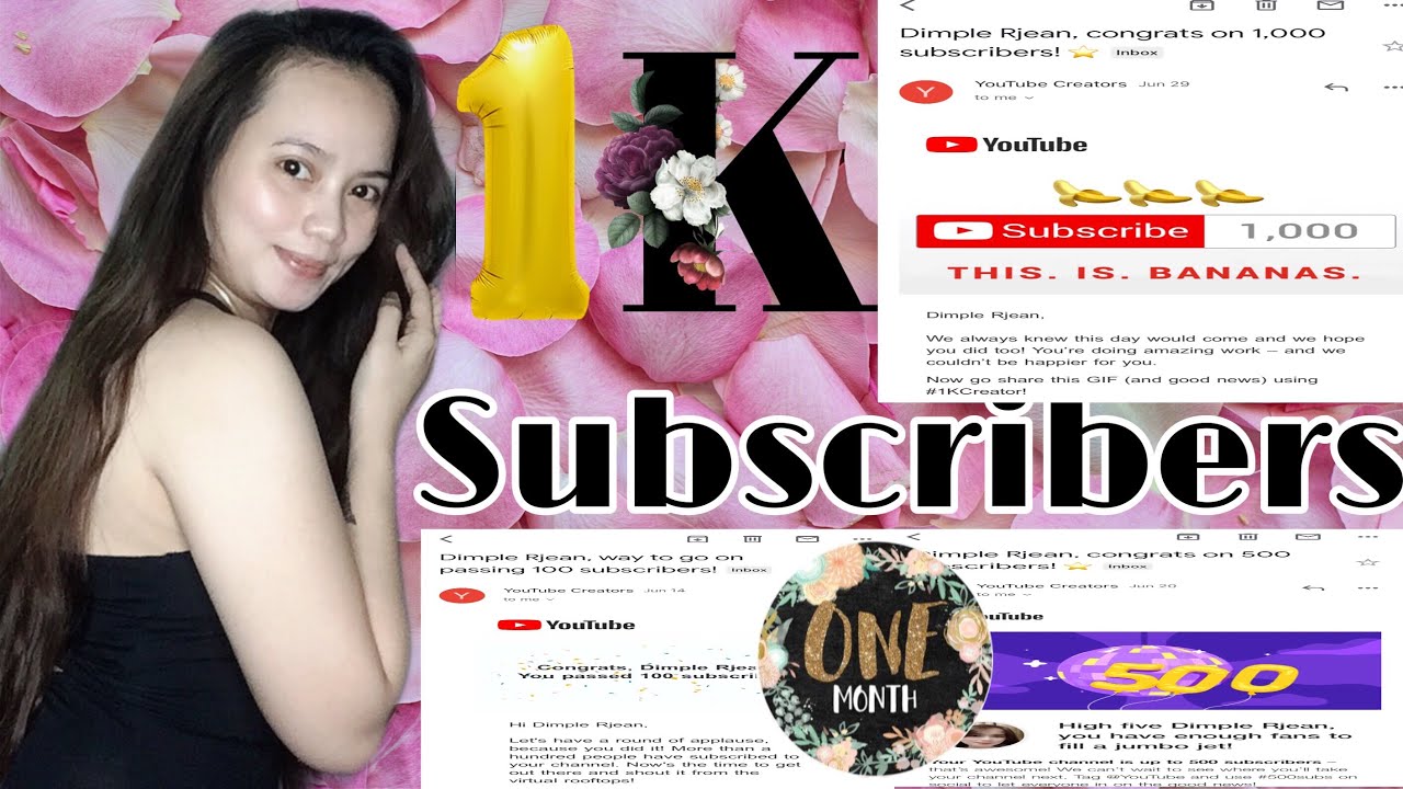 I GOT 1000 SUBSCRIBERS IN 3WEEKS|@dimple rjean +thank you so much ...
