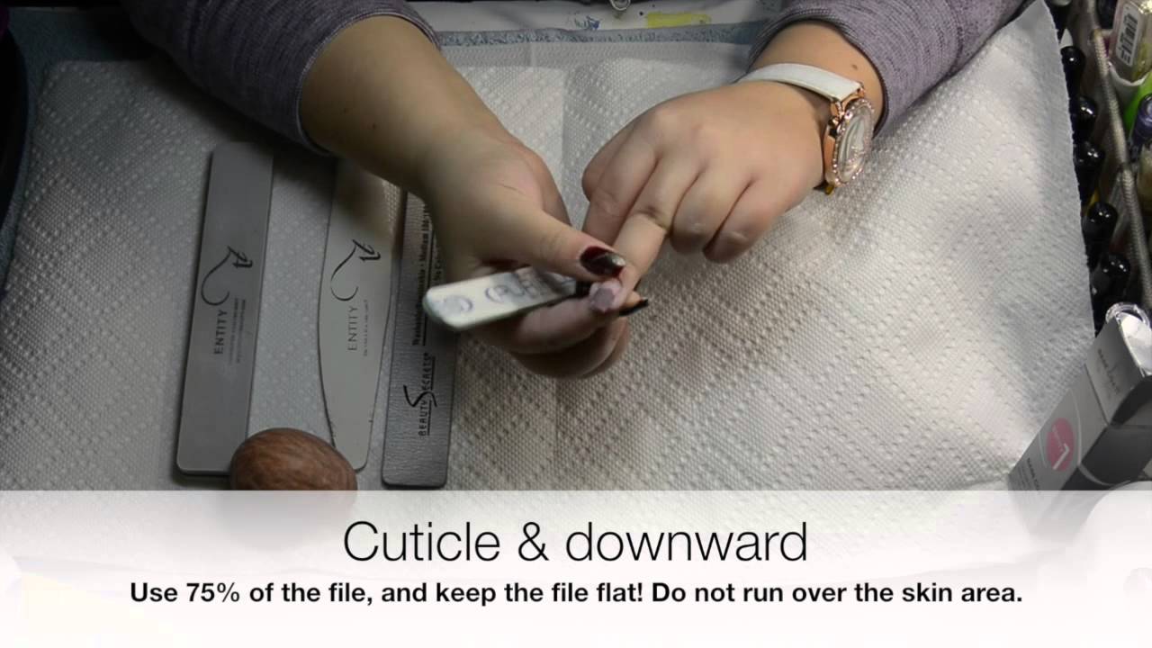 How to properly file a nail without hotspots, cuts or burns! - YouTube