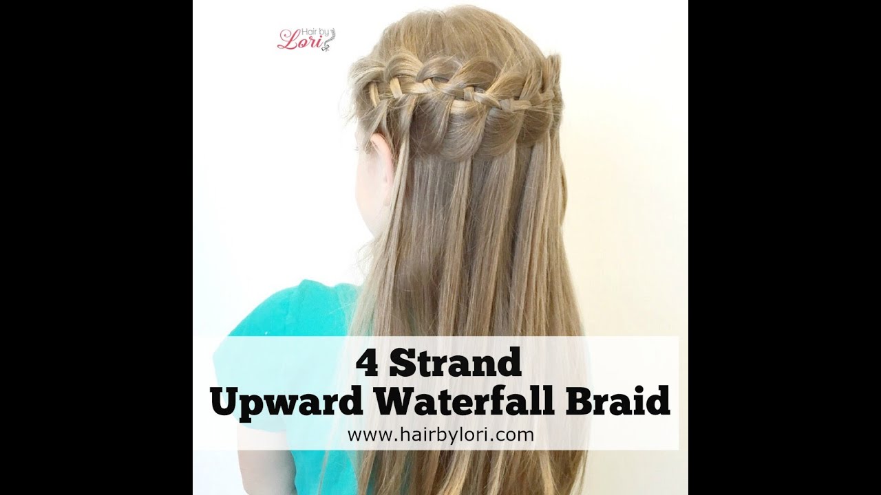 4 Strand Upward Waterfall Braid - YouTube