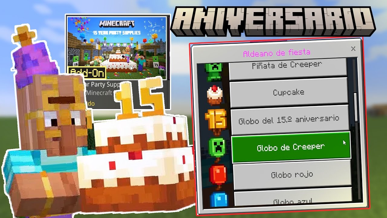 ADDON GRATIS ARTICULOS DE 15 AÑOS DE MINECRAFT Minecraft aniversario ...