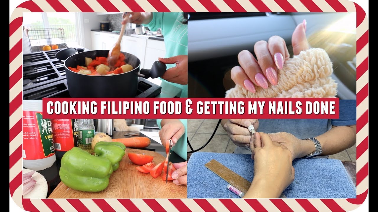 Cooking Filipino Foods And Getting My Nails Done | Vlogmas Day 19 - YouTube