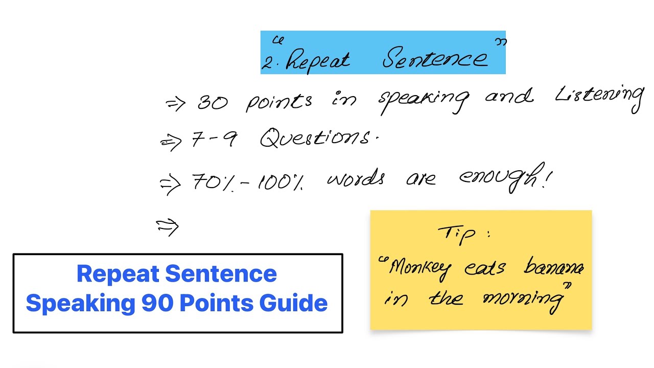 Repeat Sentence in PTE Speaking | Easy Trick for full points - YouTube