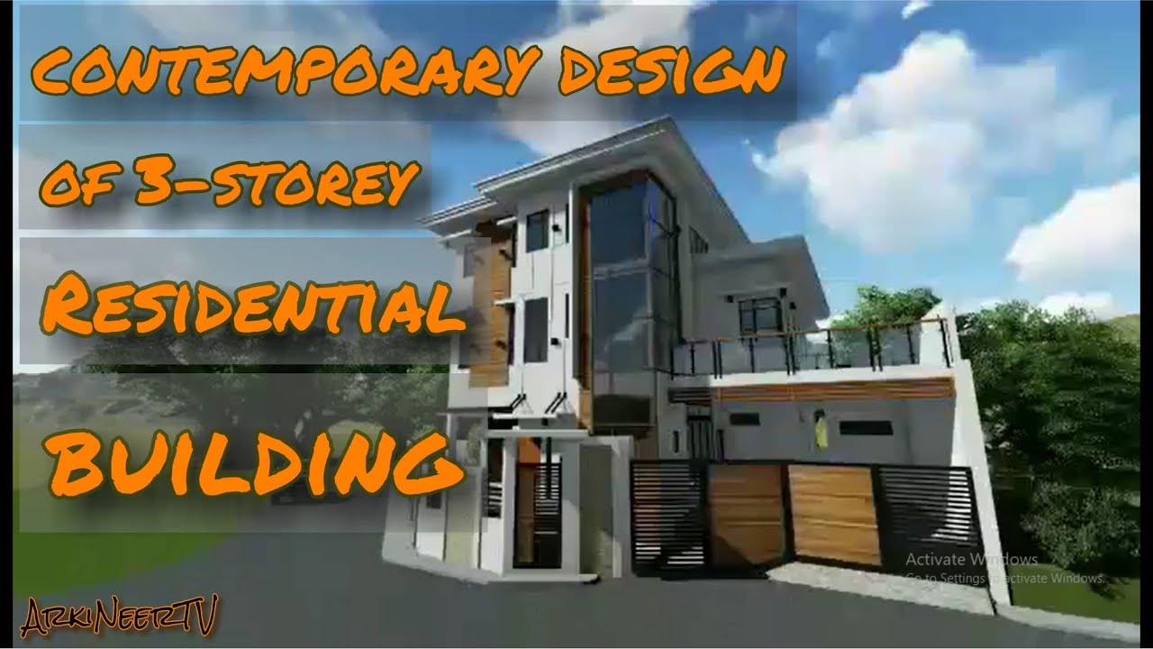 CONTEMPORARY DESIGN OF 3-STOREY RESIDENTIAL BUILDING - YouTube