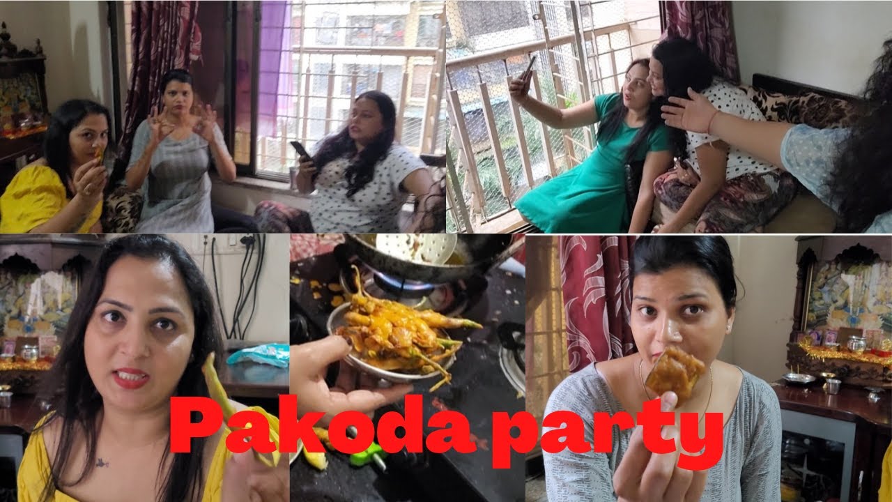 Pakoda party 🥳 mummy ke bacpan ke khel aur unki pakoda recipe 🥳 - YouTube