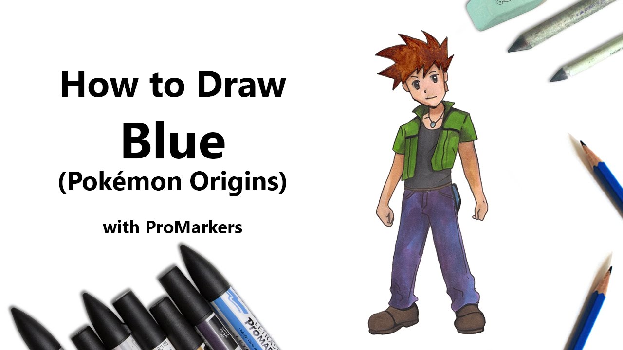 How to Draw and Color Blue from Pokémon Origins with ProMarkers [Speed ...