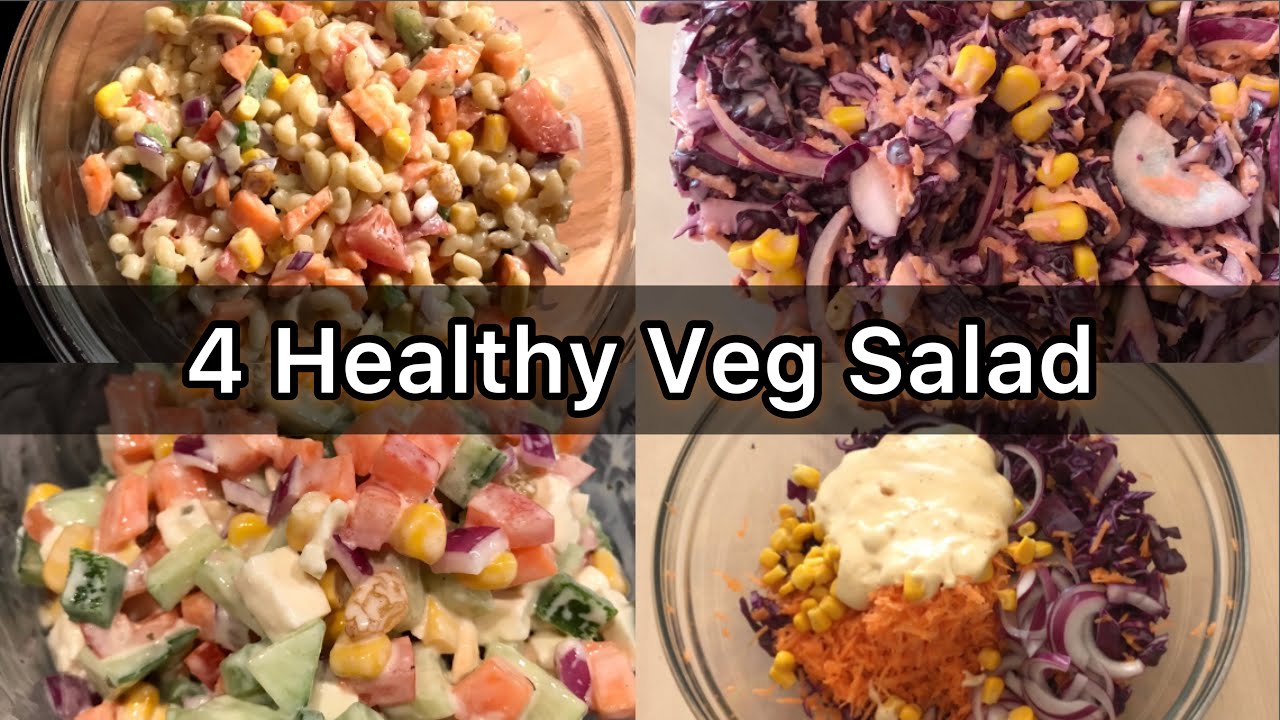 4 easy Salad Recipe / Healthy Salad Recipe / Side dish Recipes ...
