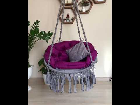 Подвесное кресло-гамак | качели для дома | макраме | macrome - YouTube