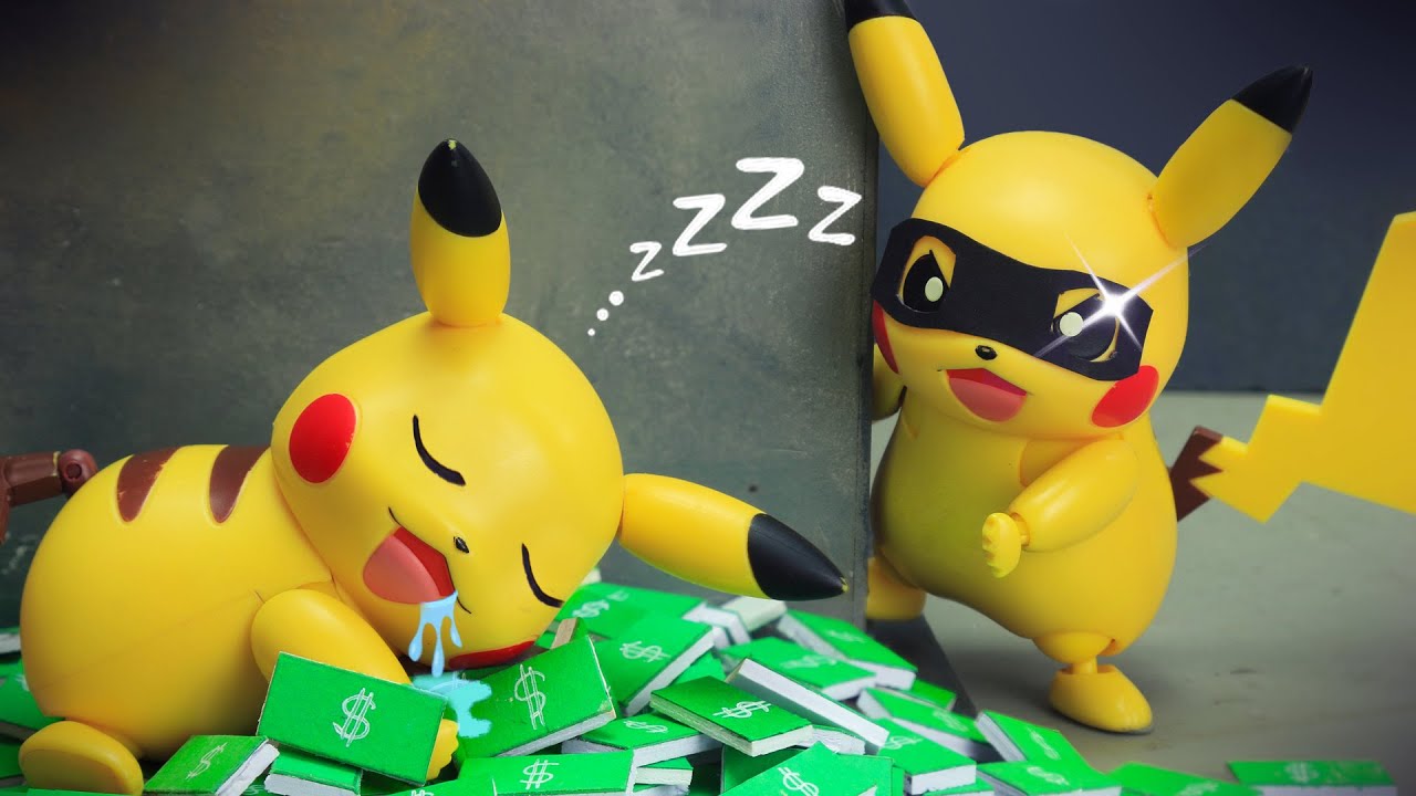 Figure Pikachu Robbery ATM Pokemon Stop Motion - YouTube