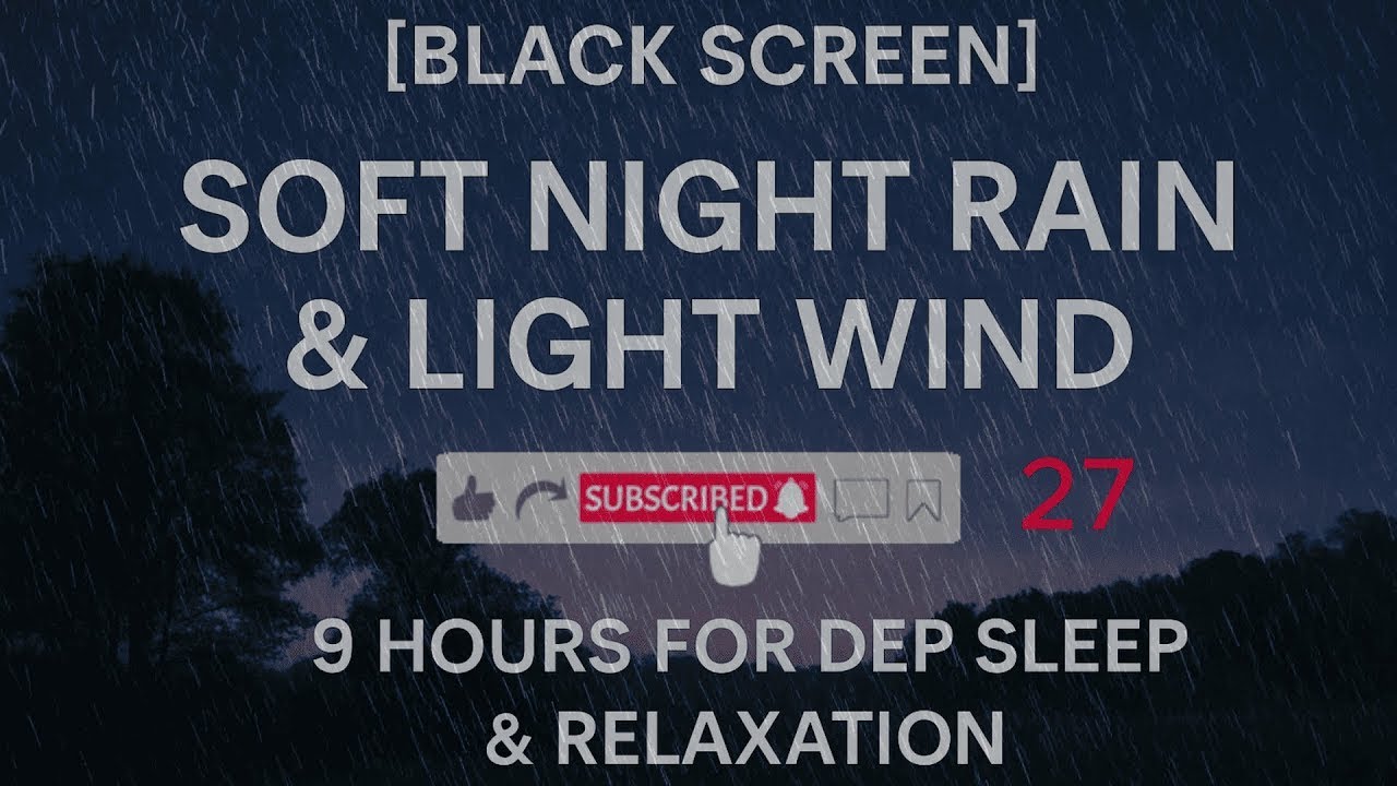 [BLACK SCREEN] The Most Relaxing Night Rain 🌧️ 9H Deep Sleep + Light ...