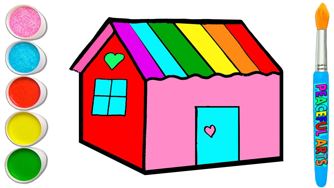 HOW TO DRAW A RAINBOW HOUSE - como dibujar una casa - comment dessiner ...