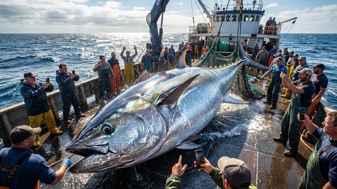 Catching 300 Giant Atlantic Bluefin Tuna – Deep Sea Longline Fishing ...