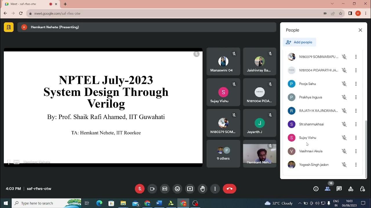 System Design Through Verilog (noc23-ee88): Live Session Week 2 - YouTube