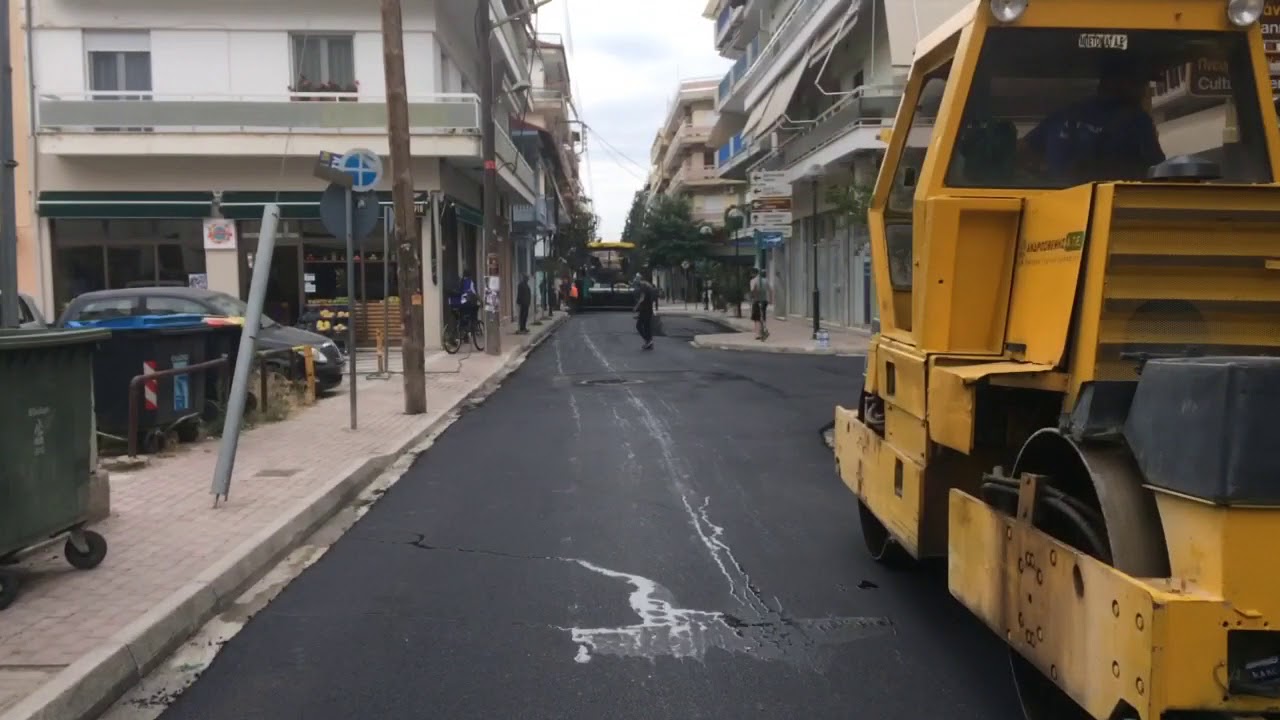 ΑΣΦΑΛΤΟΣΤΡΩΔΗ ΟΔΟΥ ΔΗΜΟΚΡΑΤΙΑΣ ΣΤΗΝ ΠΤΟΛΕΜΑΙΔΑ - YouTube