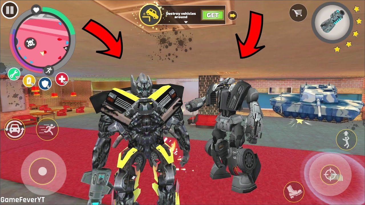 Rope Hero Vice Town (Giant Transformer Monster Truck Fight Giant Police ...