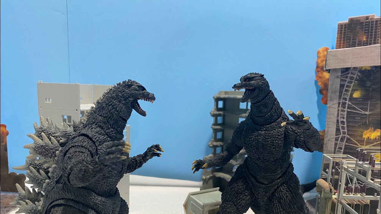 Heisei Godzilla vs final wars Godzilla stop motion battle - YouTube