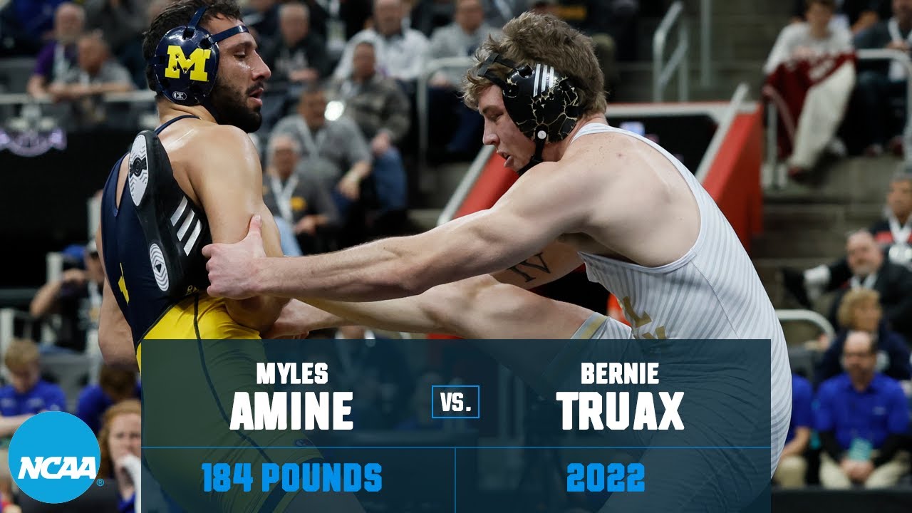 Myles Amine vs. Bernie Truax: 2022 NCAA wrestling semifinals (184 lb ...
