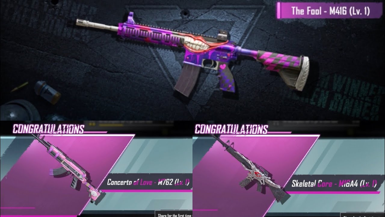 Fool M416 Best Crate Opening 5 Guns Skin open 💕 - YouTube