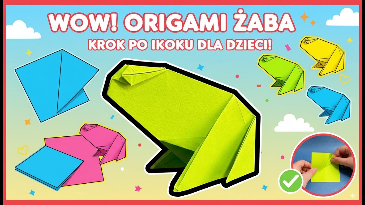 Łatwa Origami Żaba | Jak zrobić żabę z papieru krok po kroku dla ...
