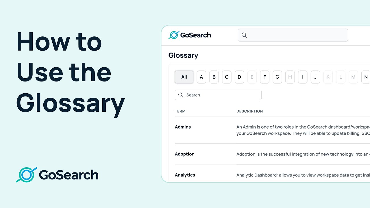 How to Use the GoSearch AI Enterprise Search Glossary - YouTube