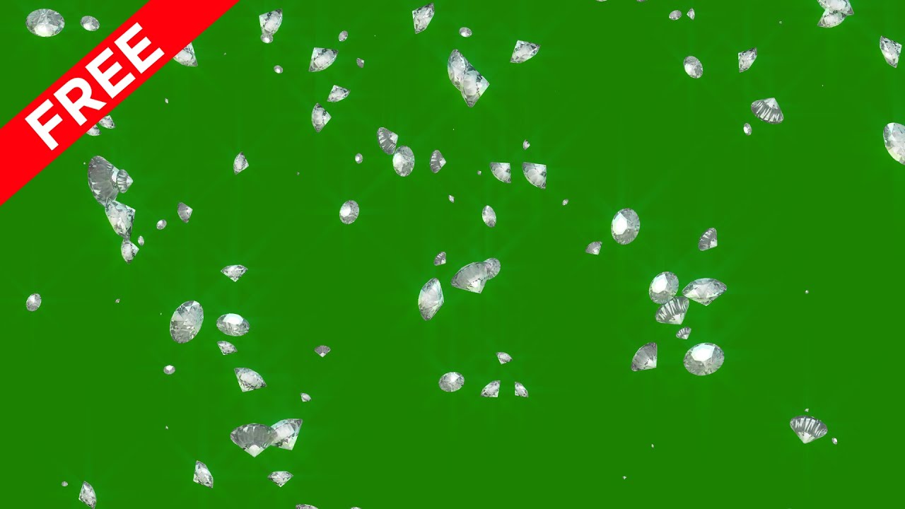 diamonds falling free green screen video with and without starglow ...