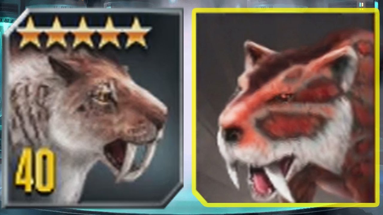 SMILODON - Jurassic World The Game Vs Jurassic Park Builder - YouTube