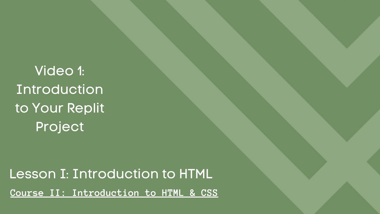 Lesson 1 Video 1: Introduction to your Replit Project - YouTube