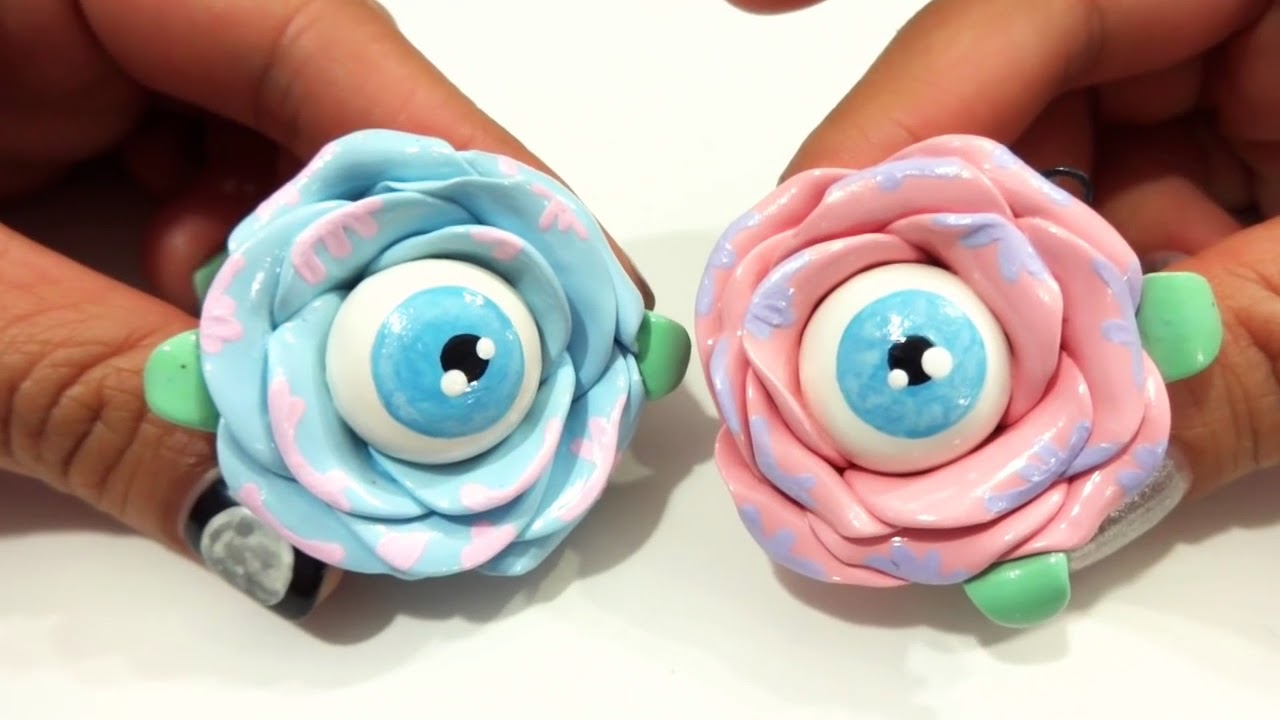 Pastel Goth or Halloween DIY Polymer Clay Charms - YouTube