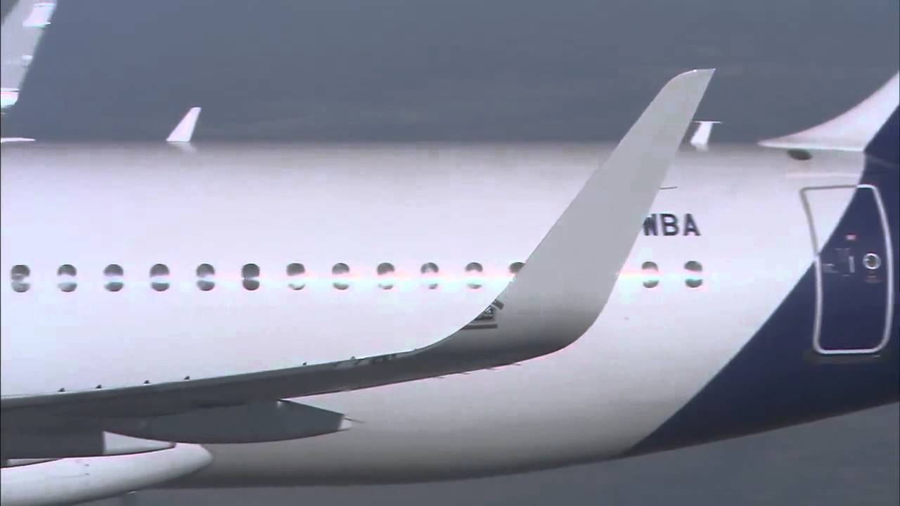 Airbus A320 first flight with Sharklets - YouTube
