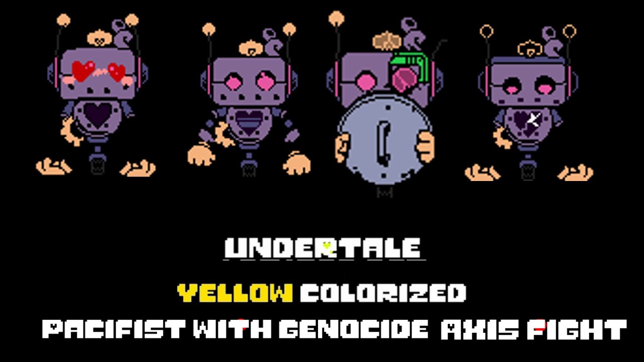 Undertale Yellow Colorized Mod - Pacifist & Genocide Axis Fight - YouTube