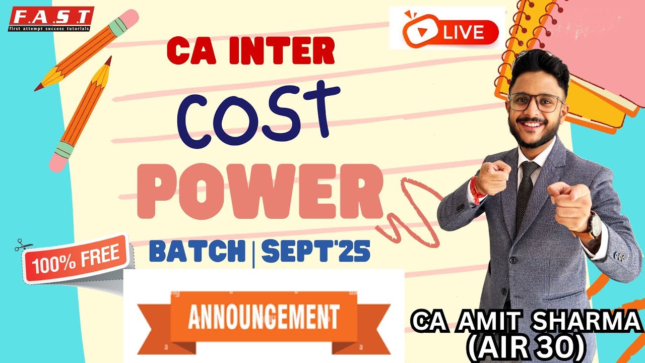 CA INTER COST FREE POWER FAST TRACK BATCH I CA INTER SEPT25 I COST ONE ...