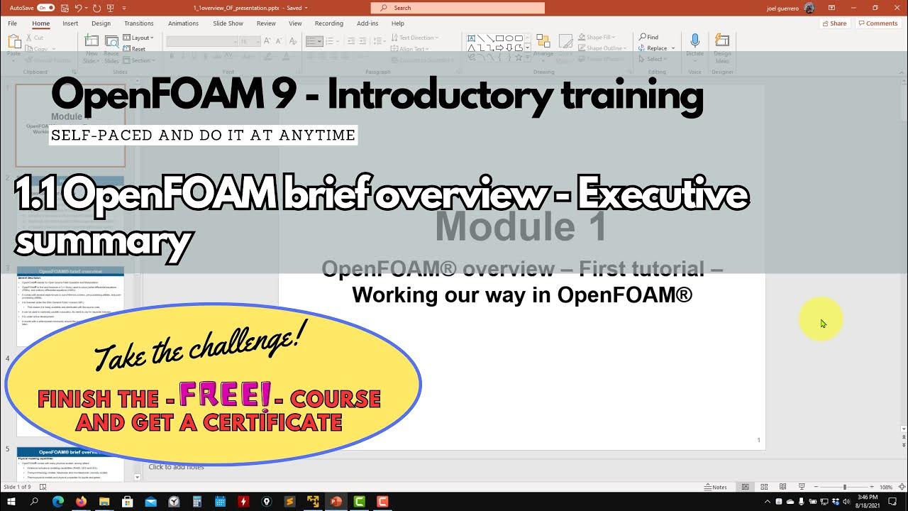 1.1 Module 1 - Introduction to OpenFOAM - OpenFOAM 101 - YouTube