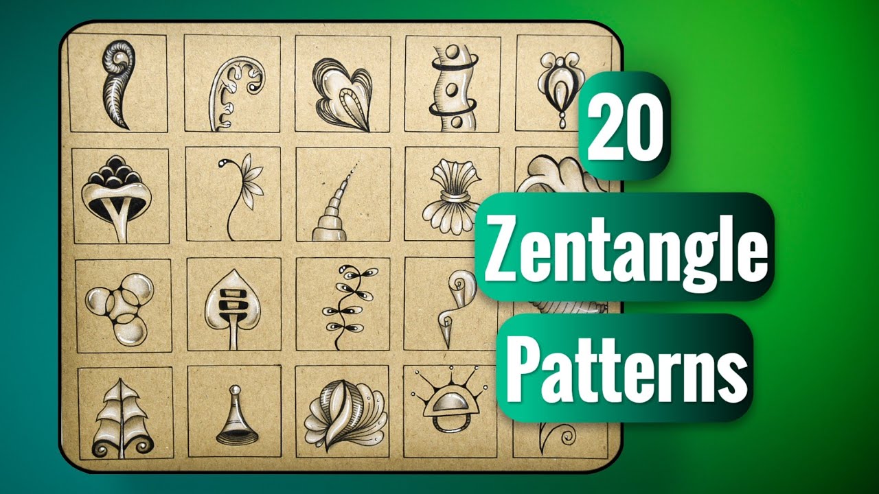 20 Easy 3D Zentangle Patterns || Part 11 || Easy Drawing - YouTube