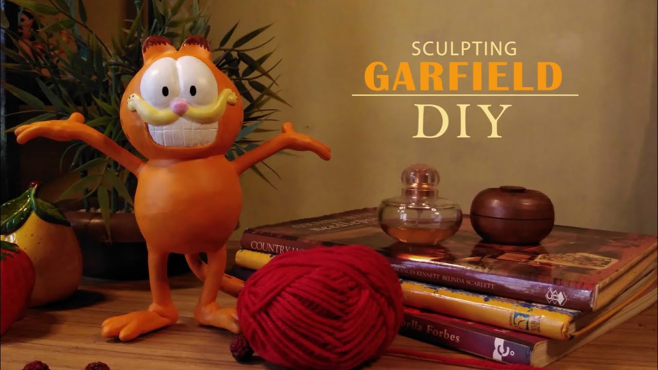 How To Make Garfield With Air Dry Clay | Sculpture Tutorial | DIY - YouTube