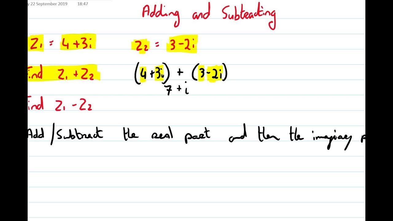 adding and subtracting complex numbers - YouTube