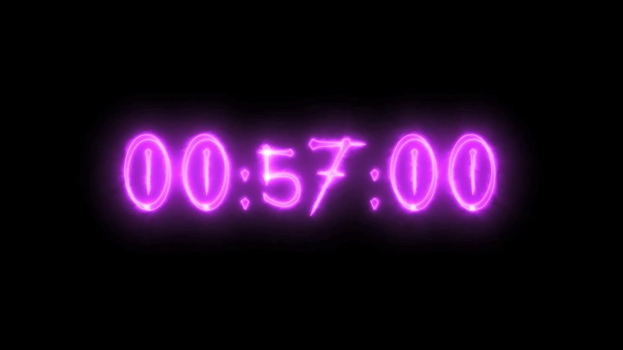 Purple vampire neon timer 57 minutes stopwatch - YouTube
