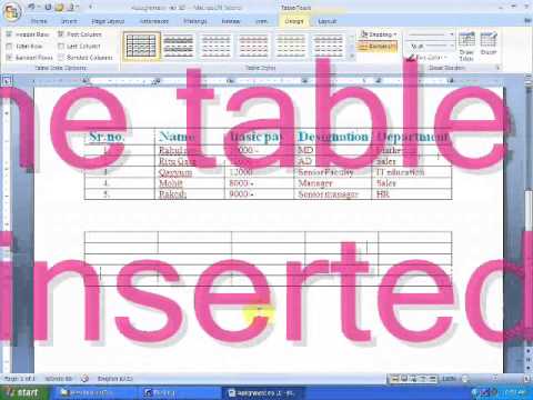 Assignment No. 10 Advance use of a Table in Word - YouTube