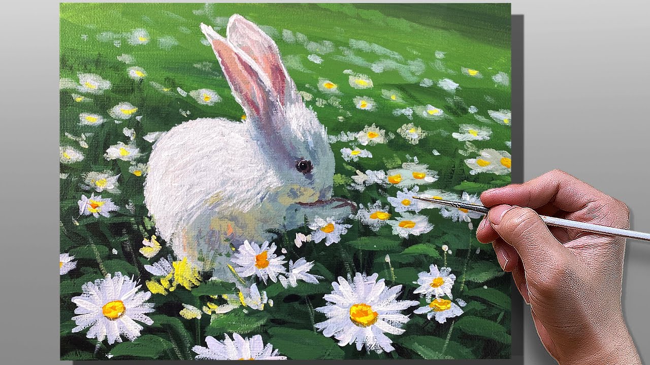 Painting a Rabbit with Acrylics - YouTube