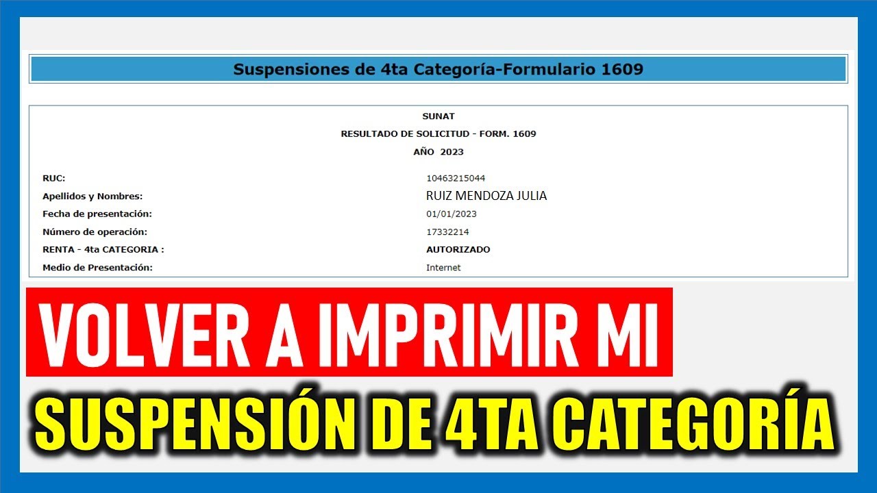 Cómo recuperar mi Suspensión de Cuarta Categoría 2023 |Volver a imprimir Suspensión de Cuarta ...