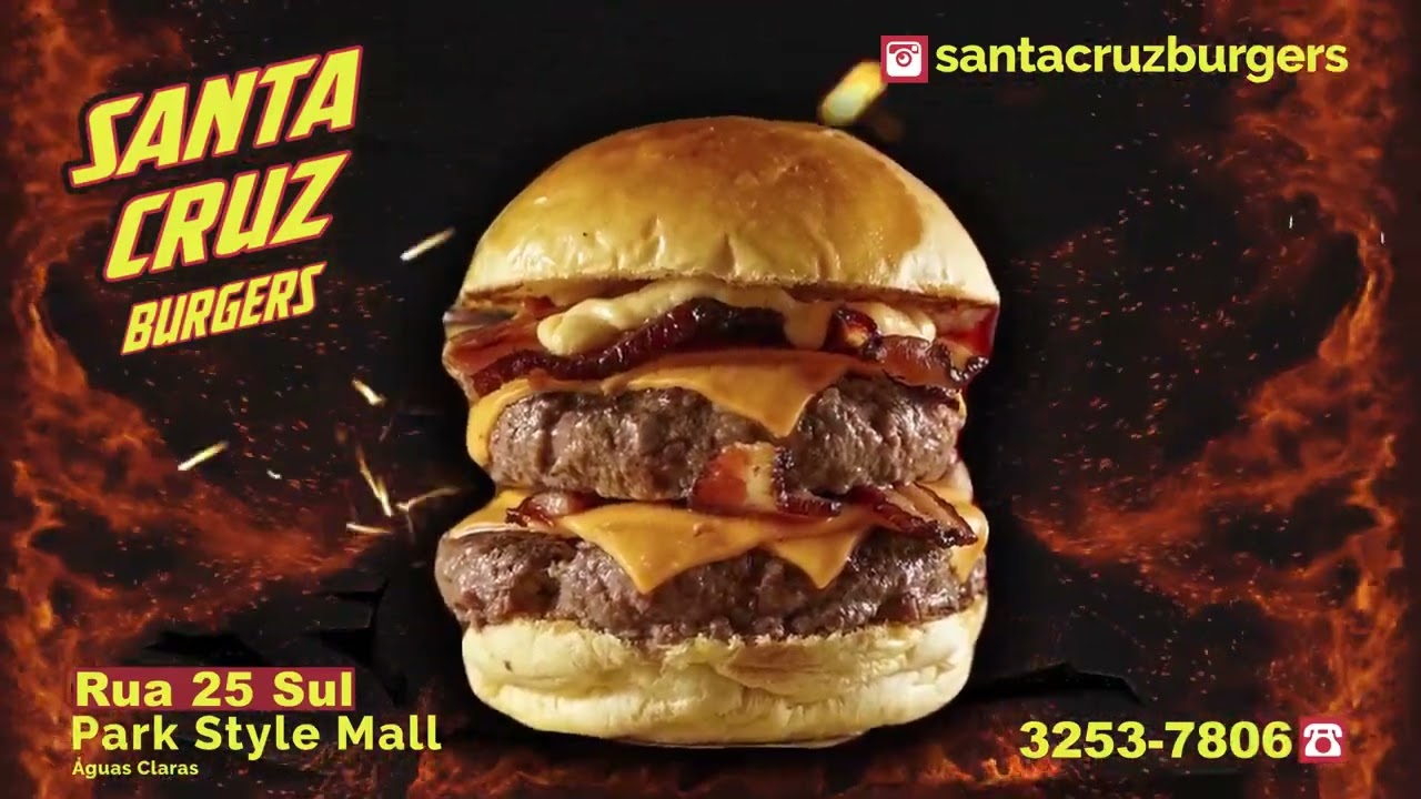 Video Santa Cruz Burgers Horizontal Duplo Sunset e Santa Egg Bacon ...