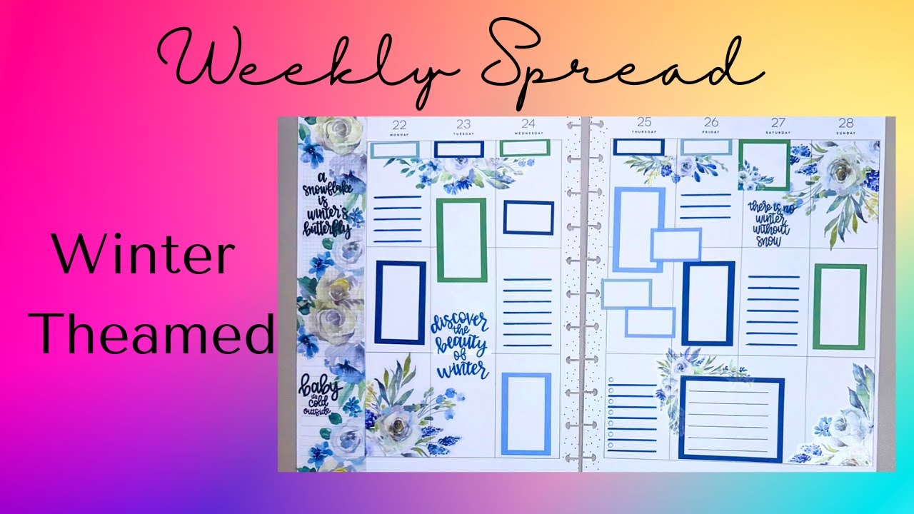 WEEKLY PLAN WITH ME | WINTER THEMED SPREAD | JANUARY 2024 - YouTube